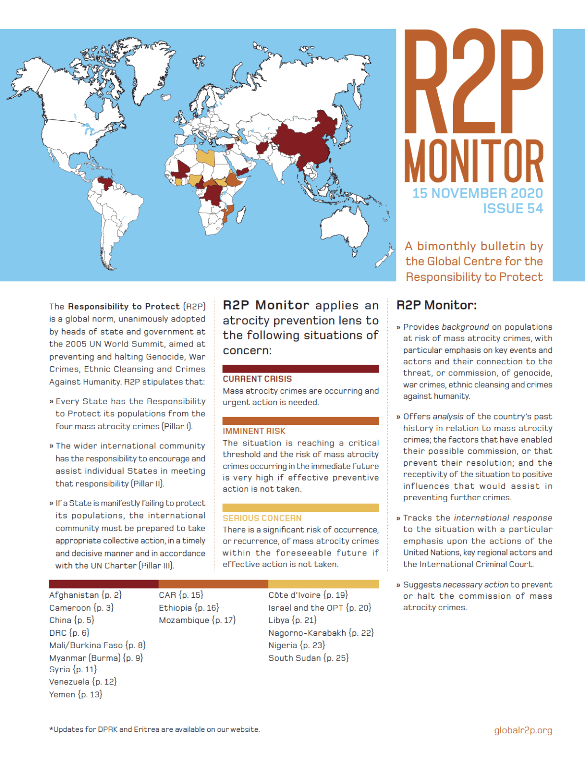 R2P Monitor, Issue 54, 15 November 2020 - Global Centre for the ...